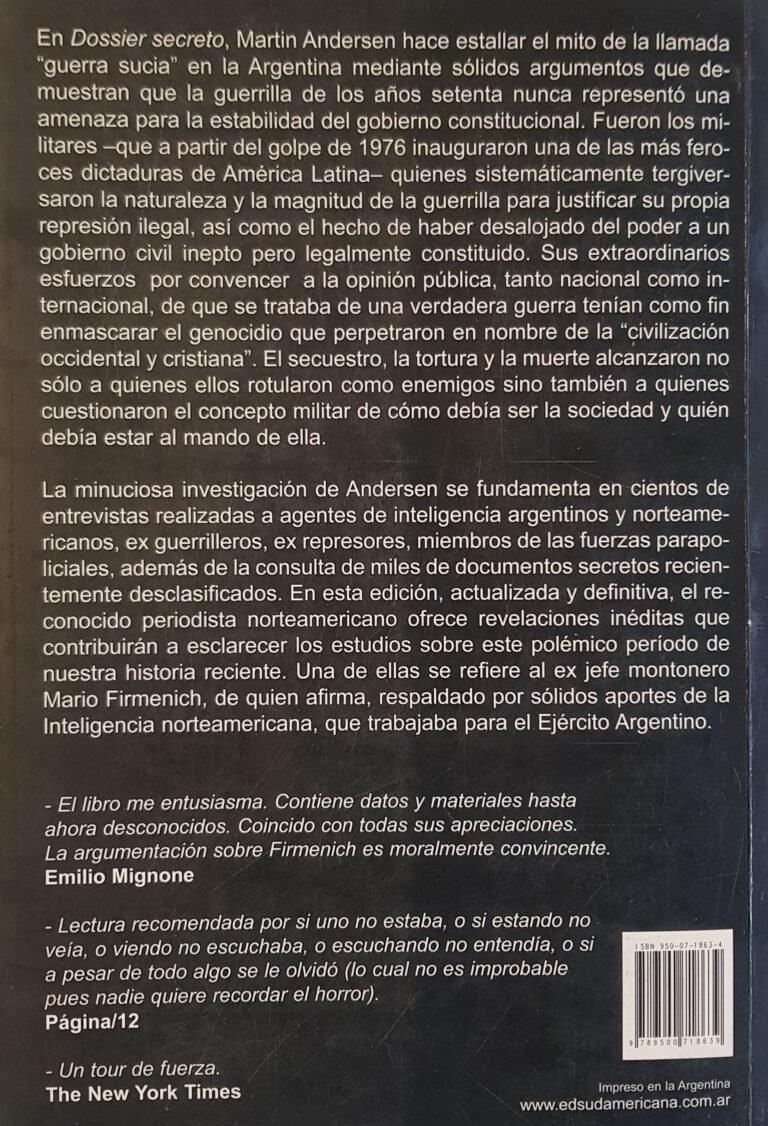 Dossier secreto. El mito de la “guerra sucia” en la Argentina – El Cazador
